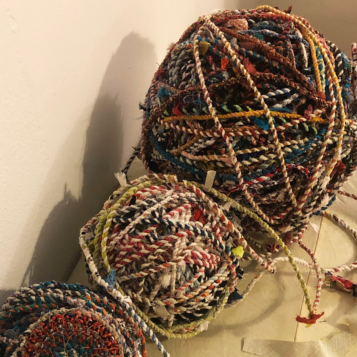 Upcycled Fabric Rag Rope, Scrap Fabric Twine, Fabric Cord, Repurposed ...