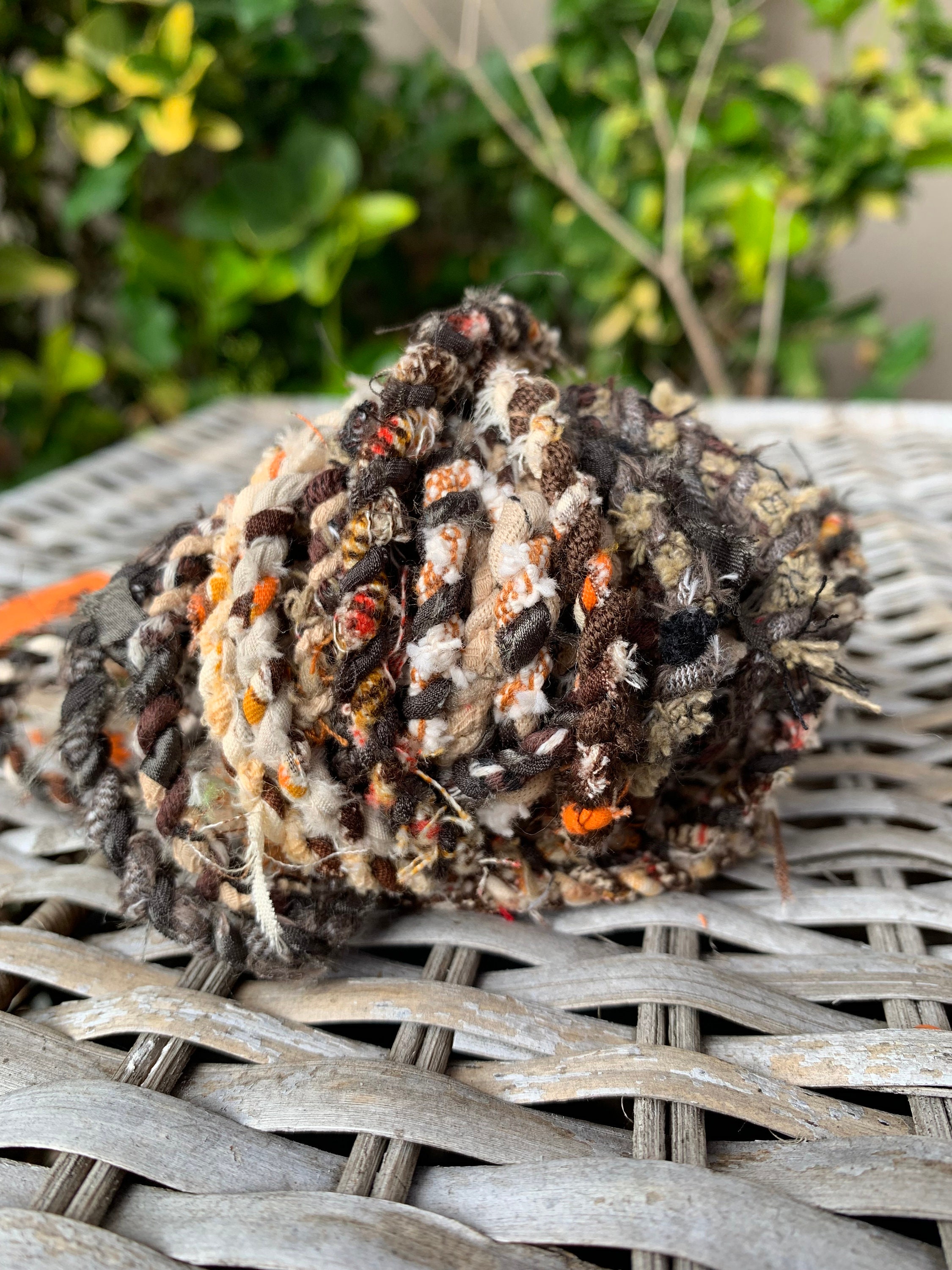 BROWN Upcycled Fabric Rag Rope, Scrap Fabric Twine, Fabric Cord ...