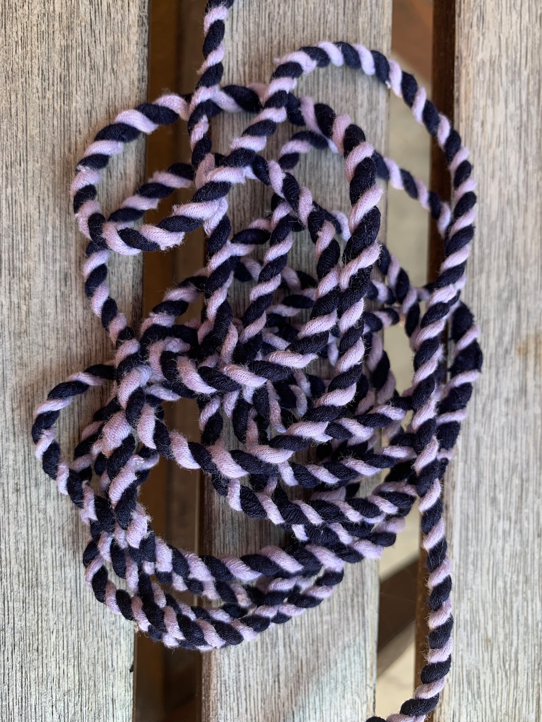 Navy and Lavender Fabric Rag Rope, Upcycled Cord, Repurposed Fabric ...