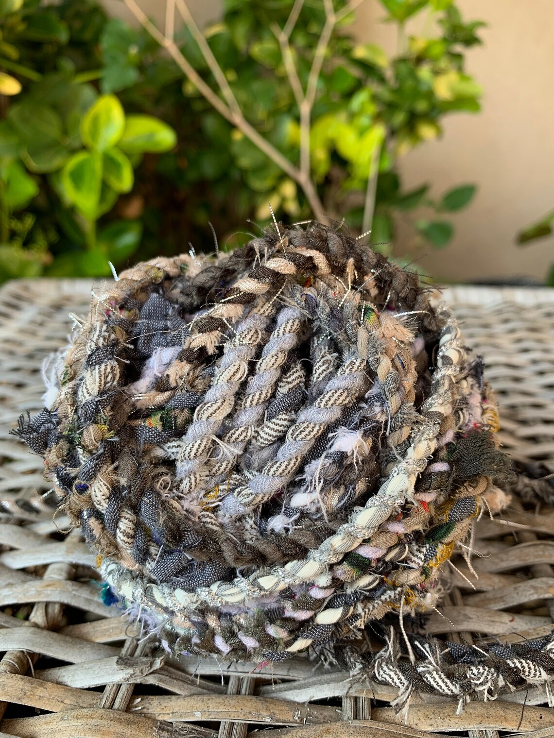 GRAY Upcycled Fabric Rag Rope by the Yard, Scrap Fabric Twine, Fabric ...