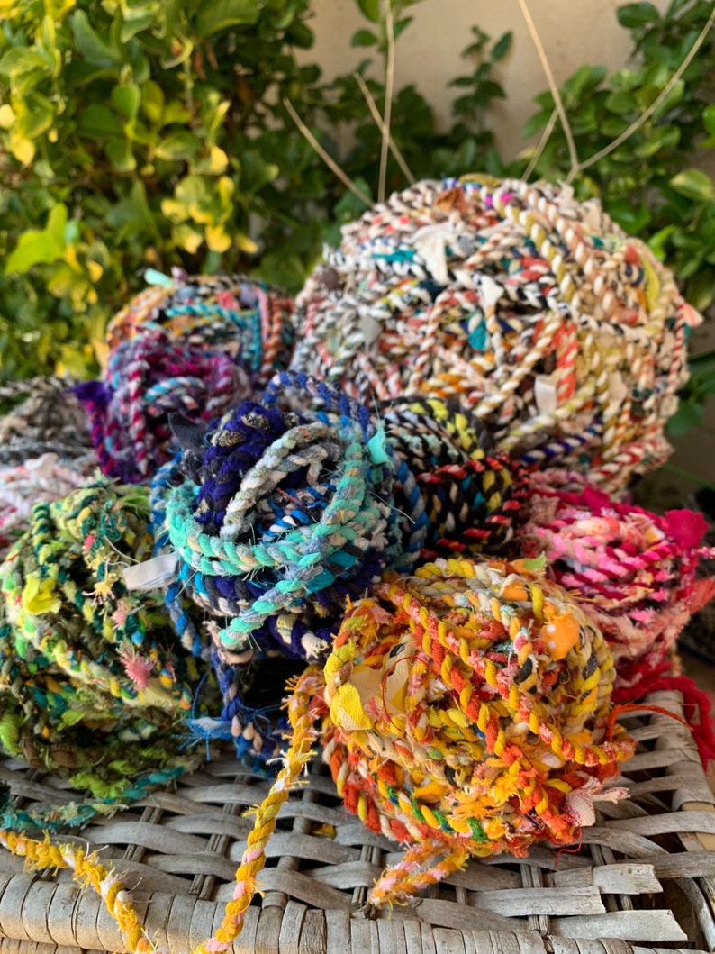 GRAY Upcycled Fabric Rag Rope by the Yard, Scrap Fabric Twine, Fabric ...