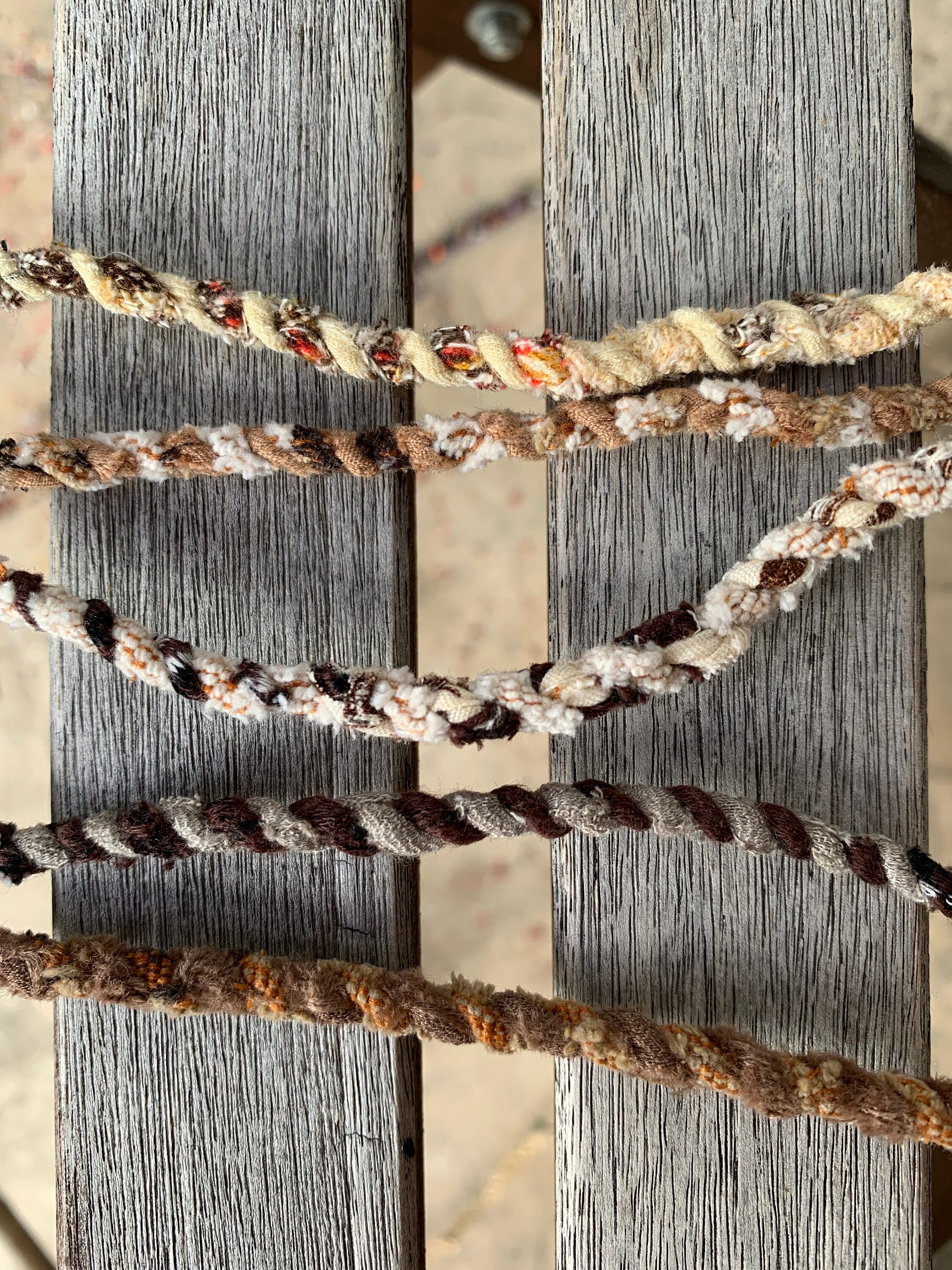 BROWN Upcycled Fabric Rag Rope, Scrap Fabric Twine, Fabric Cord ...