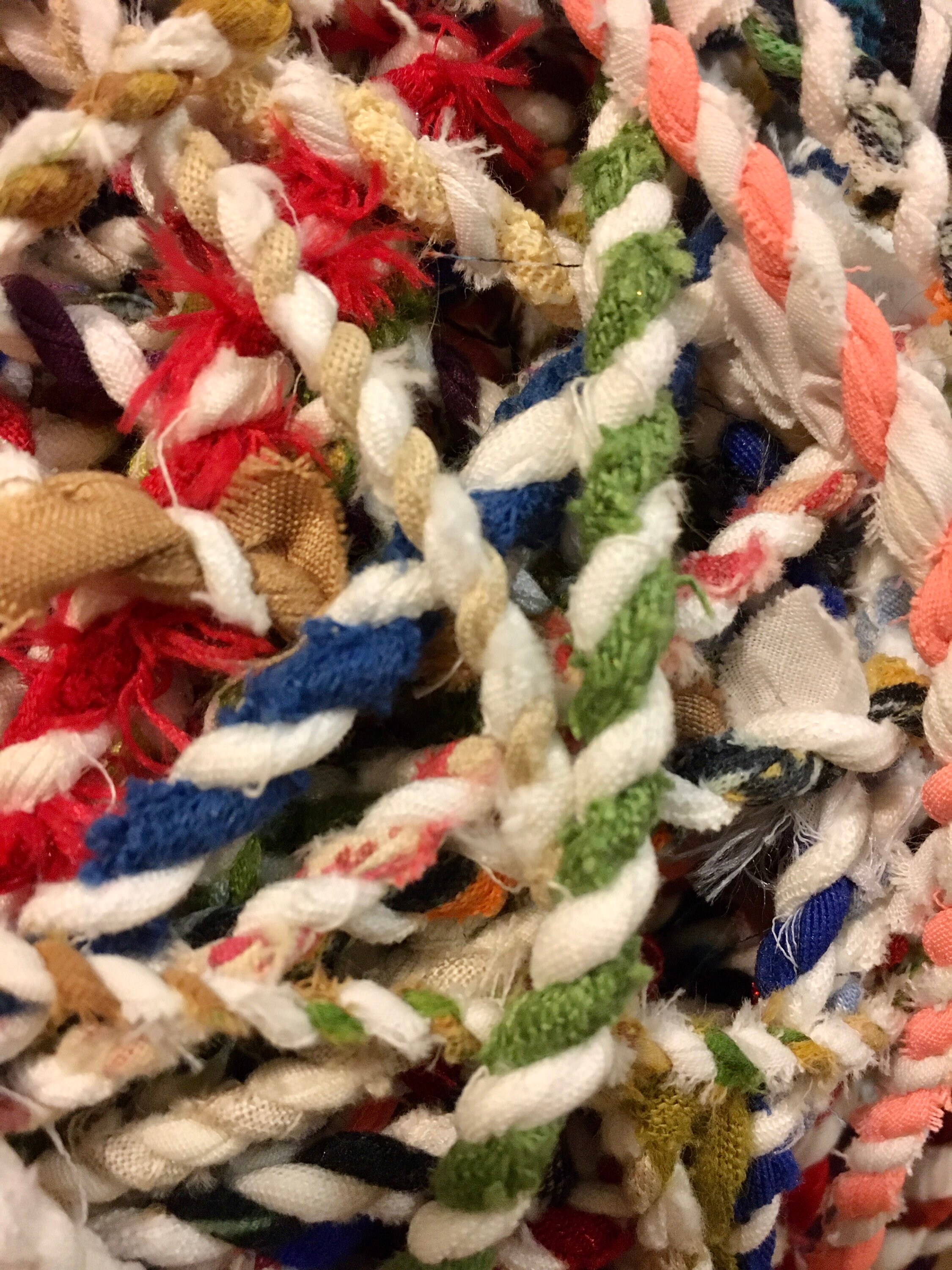 Upcycled Fabric Rag Rope by the Yard, Scrap Fabric Twine, Fabric Cord ...