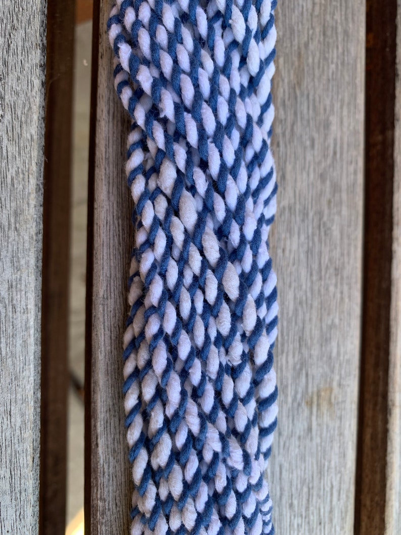 Blue and White Fabric Rag Rope, Upcycled Cord, Repurposed Fabric String ...