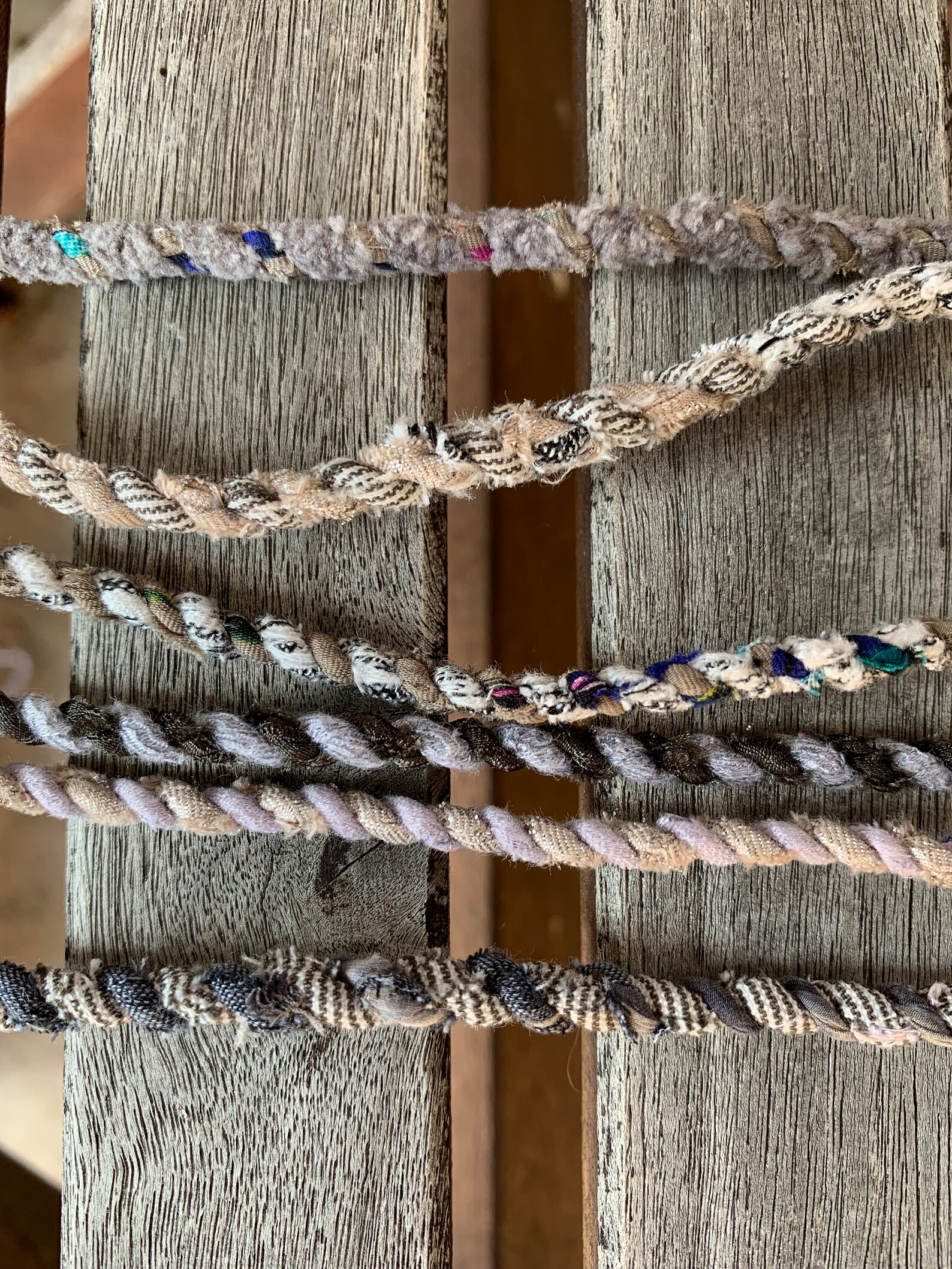 GRAY Upcycled Fabric Rag Rope by the Yard, Scrap Fabric Twine, Fabric ...