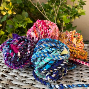 ORANGE Upcycled Fabric Rag Rope by the Yard, Scrap Fabric Twine, Fabric ...