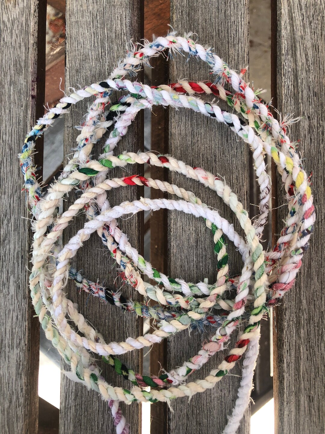 WHITE Upcycled Fabric Rag Rope, Scrap Fabric Twine, Fabric Cord ...