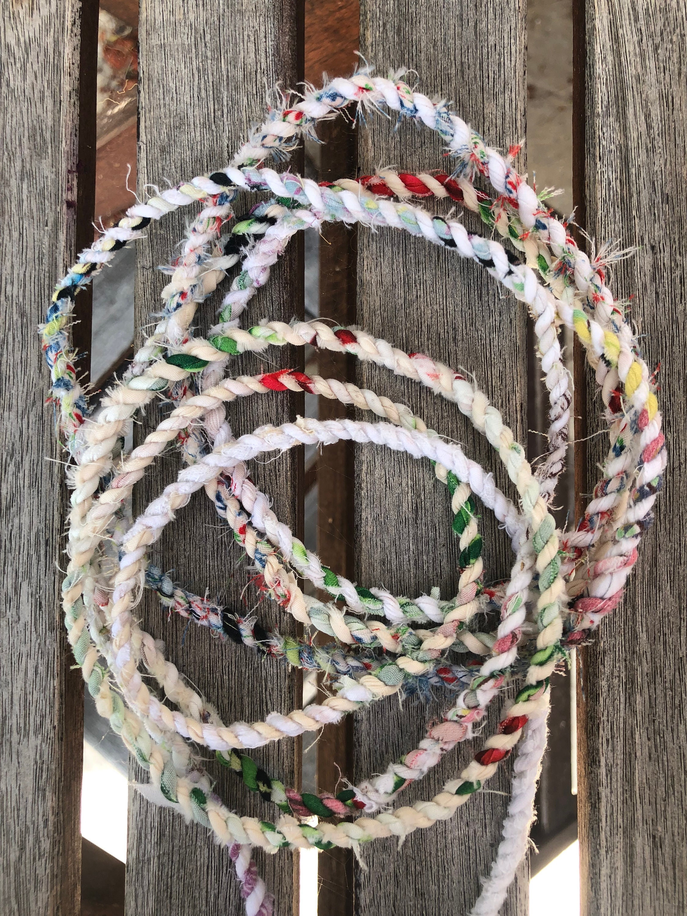 WHITE Upcycled Fabric Rag Rope, Scrap Fabric Twine, Fabric Cord ...