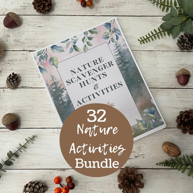 Nature Scavenger Hunt and Activity Book Bundle for Kids Preschool ...