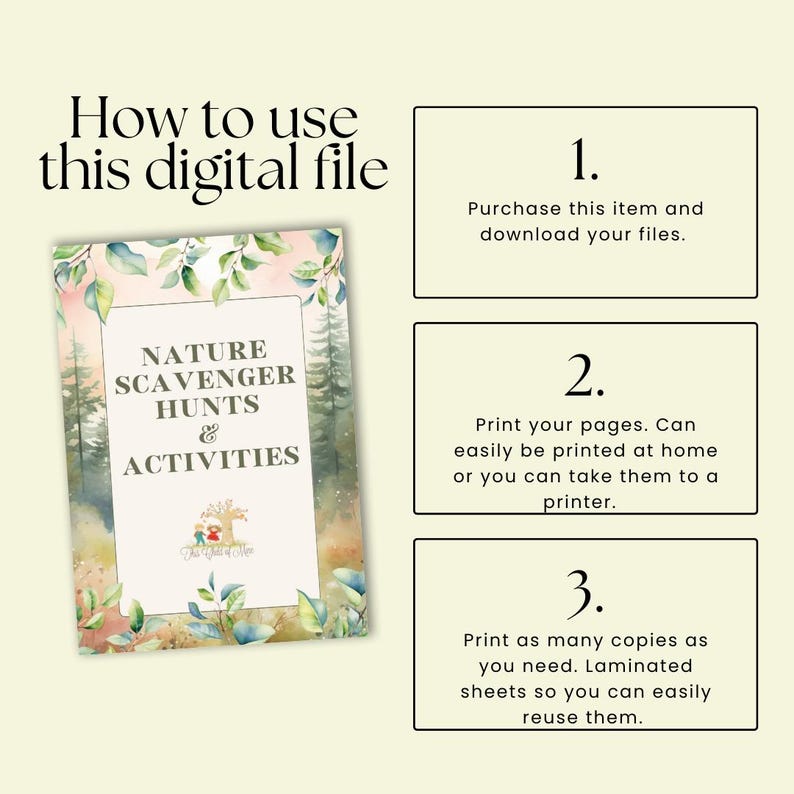 Nature Scavenger Hunt Activity Book: Montessori Learning (digital ...