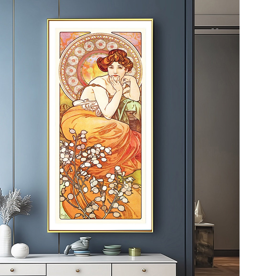 The Precious Stones, Topaz by Alphonse Mucha Fine Art Print - Art ...