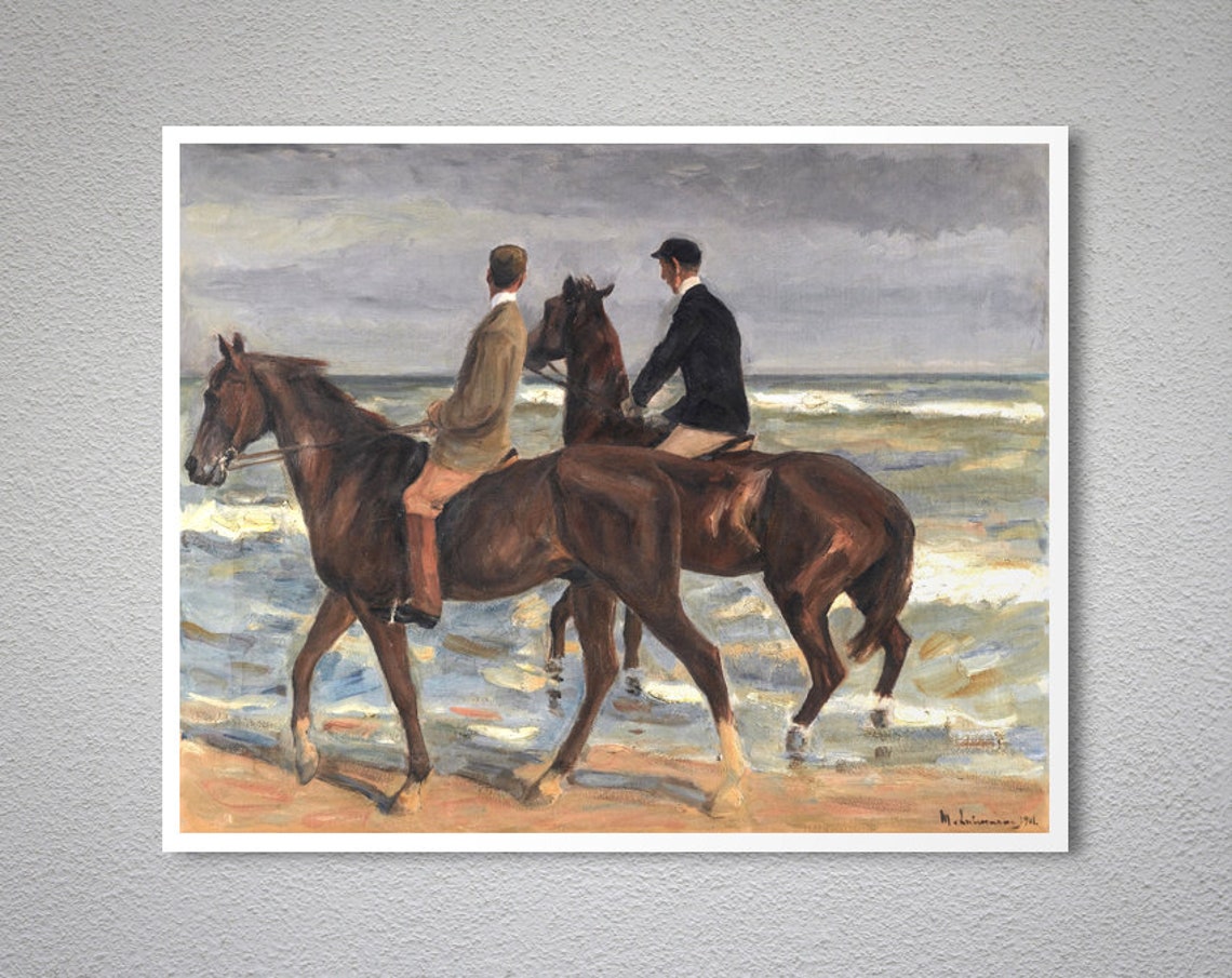 Two Riders on the Beach by Max Liebermann Poster Paper or - Etsy