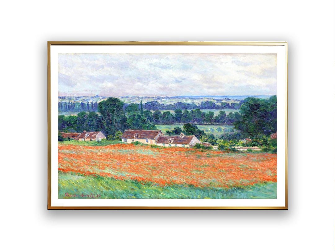 Claude Monet Poppies Fine Art Print: Impressionist Landscape Poster - Etsy