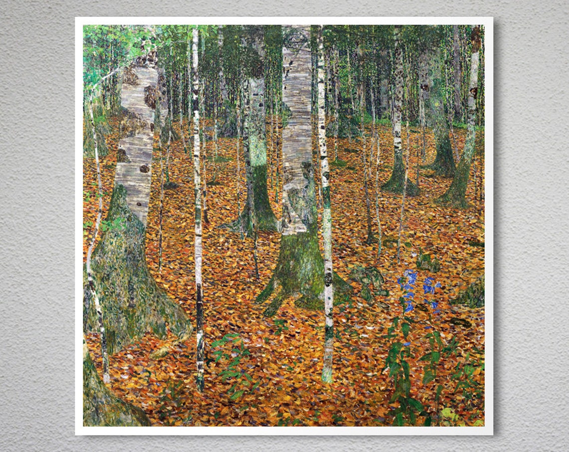 Birch Forest Birkenwald by Gustav Klimt Fine Art Poster - Etsy