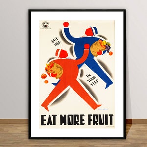 Eat More Fruit Vintage Food&drink Poster - Motivational Poster, Kitchen ...