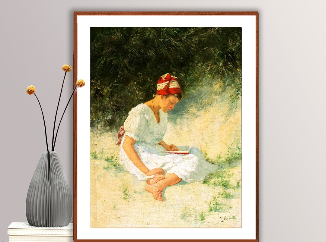 Hermann Seeger Art Print: Woman Reading in Dunes - Etsy
