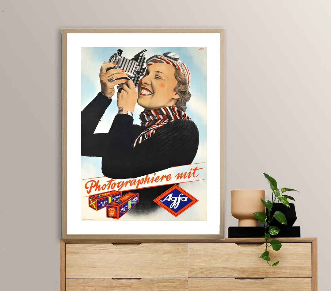 Photographiere Mit Agfa Vintage Poster - Poster Paper or Canvas Print ...
