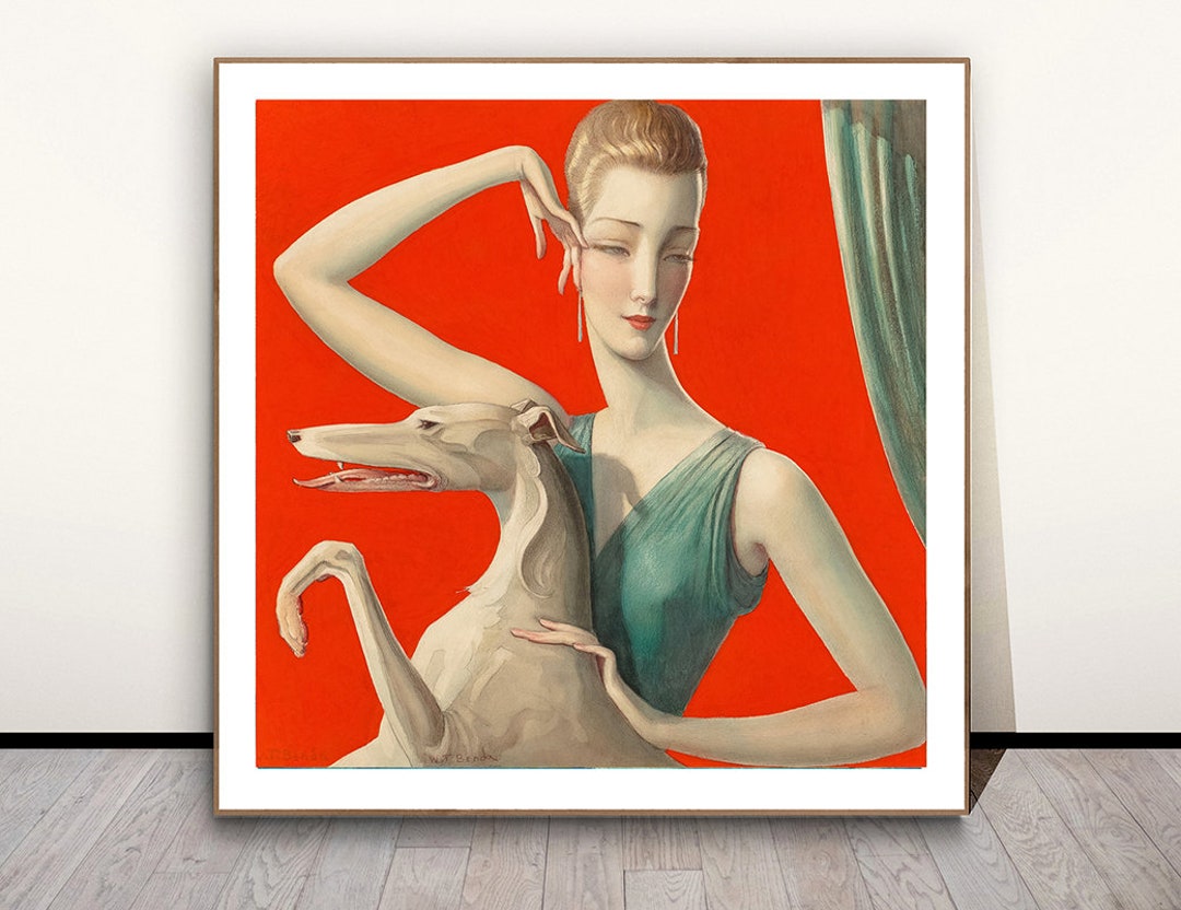 Wladyslaw Theodor Benda Art Print: Elegant Woman and Afghan, Figurative ...