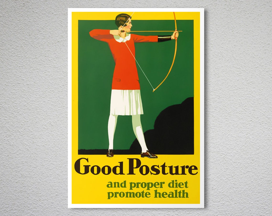 Good Posture and Proper Diet Promote Health Vintage Poster | Etsy
