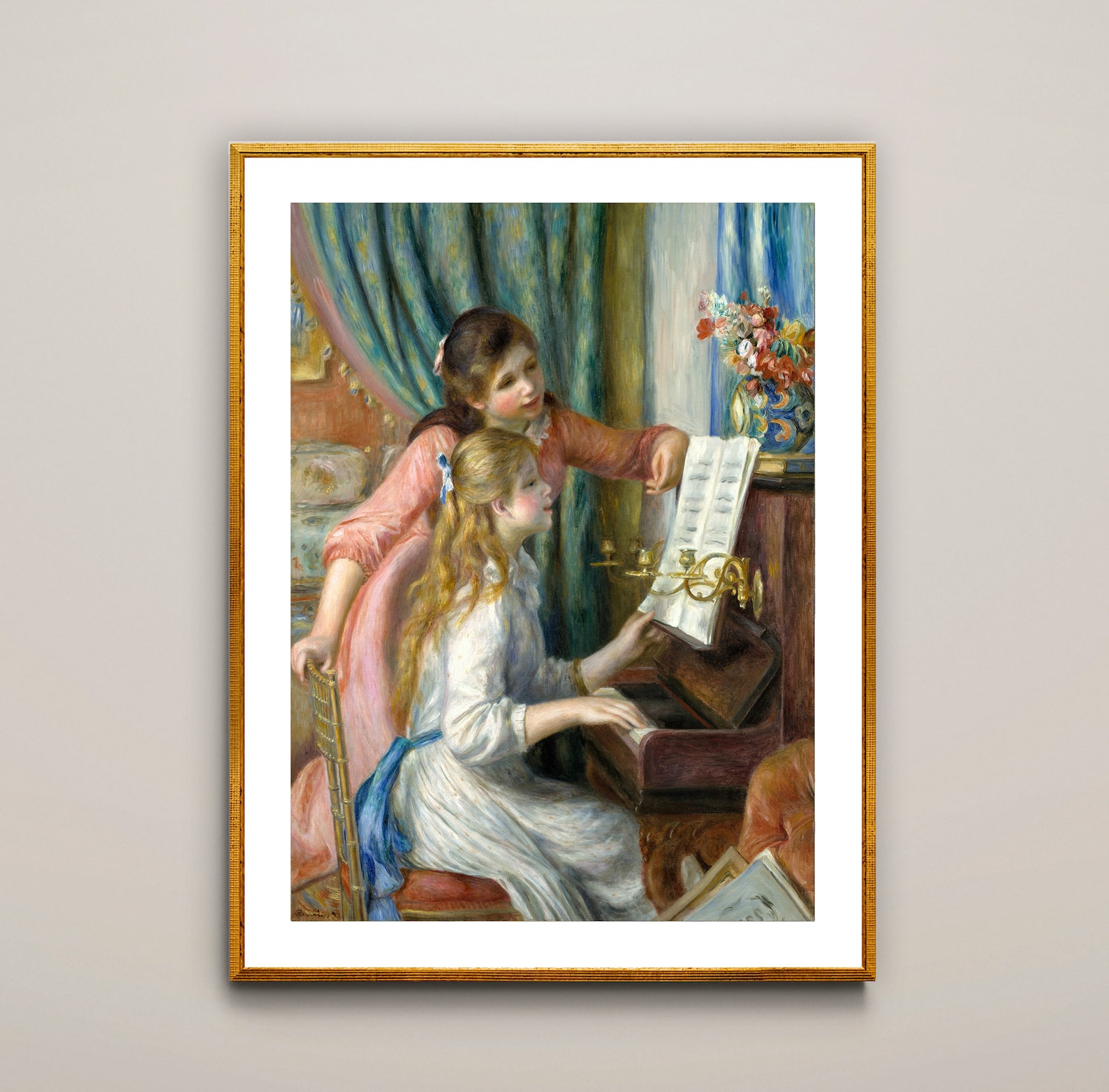 Renoir Print: Two Young Girls at the Piano, Fine Art Poster or Canvas ...