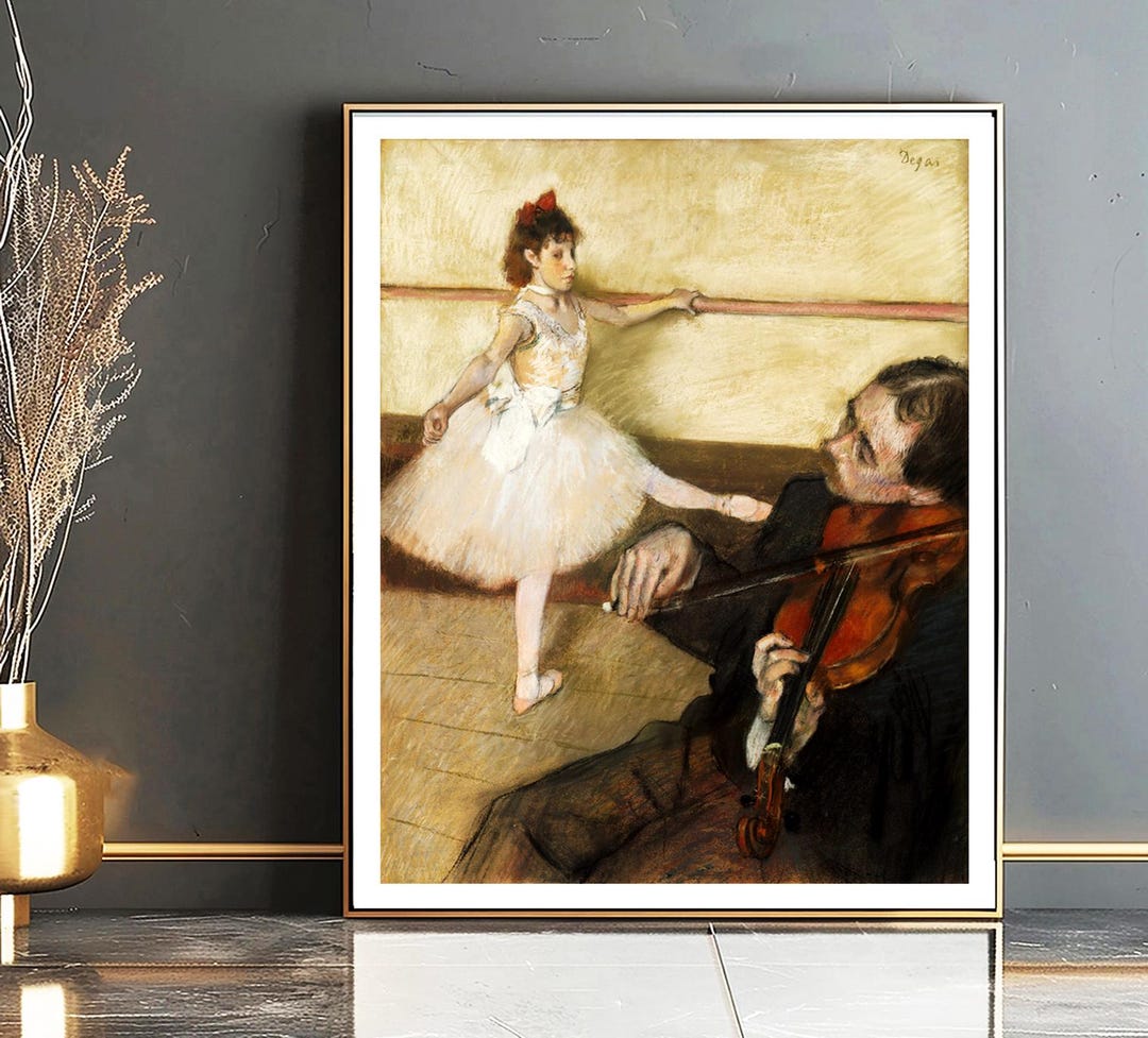 The Dance Lesson by Edgar Degas Fine Art Print - Musician Artwork ...