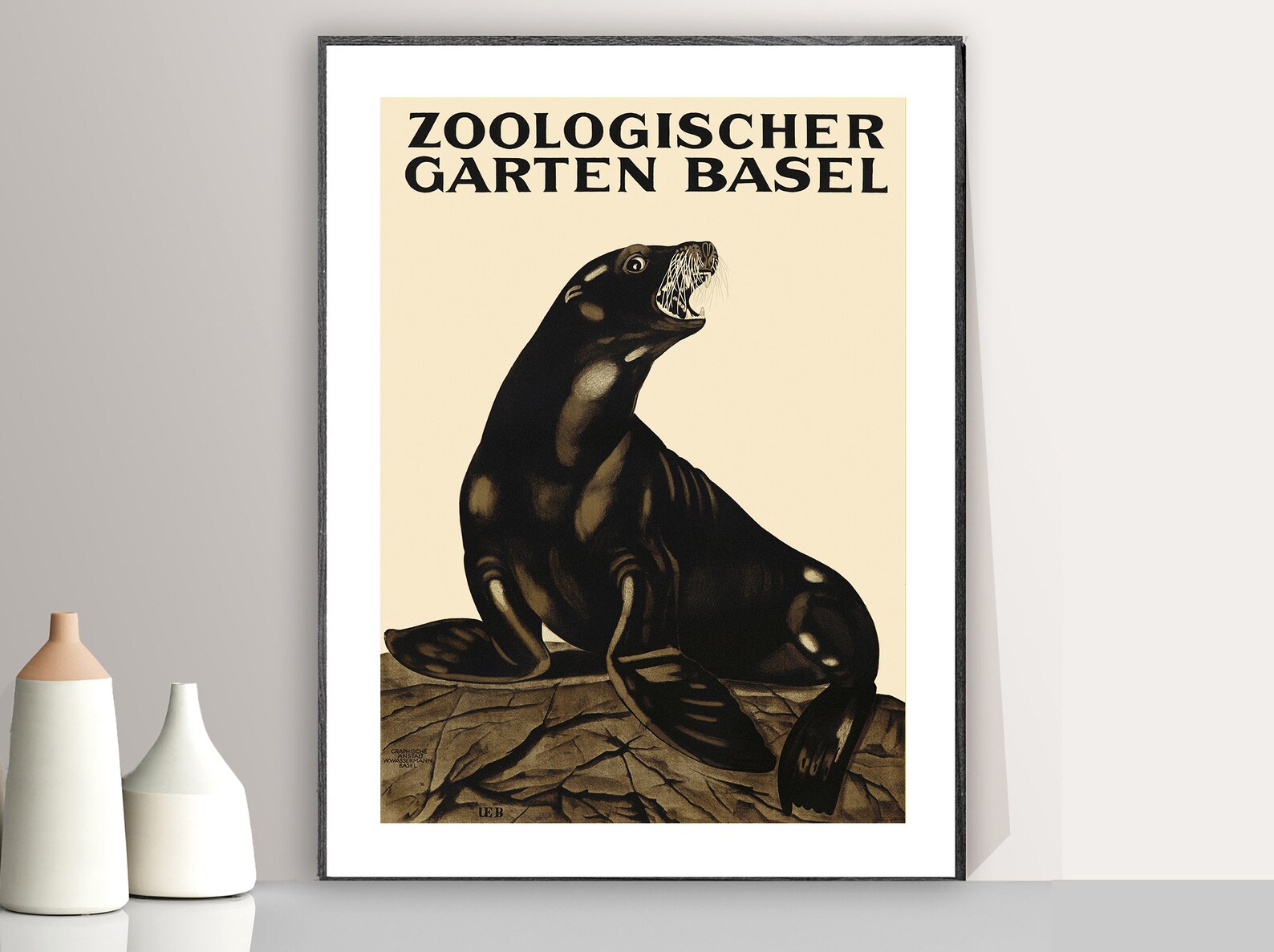Vintage Basel Zoo Poster by Urs Eggenschwyler - Art Print - Etsy