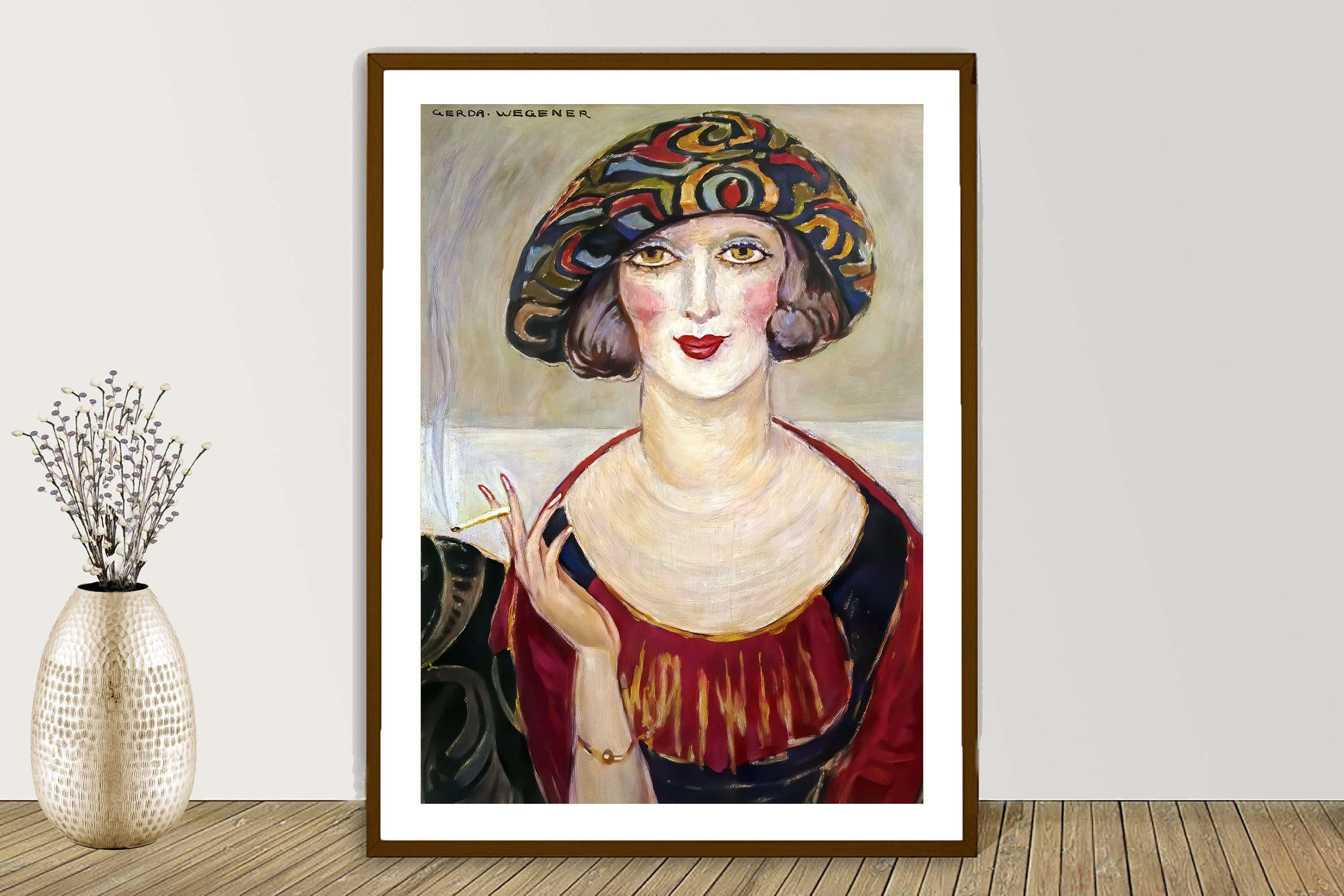 Smoking Portre by Gerda Wegener Fine Art Print Poster | Etsy