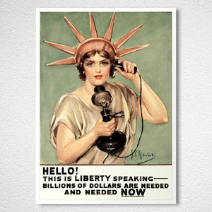 Hello, This is Liberty Speaking Vintage Poster - Poster Paper or Canvas ...