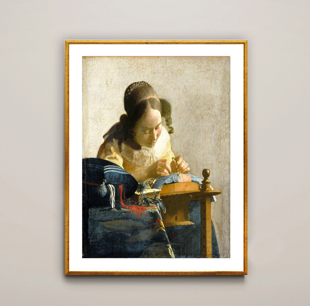 The Lacemaker by Johannes Vermeer Fine Art Print, Baroque Painting ...