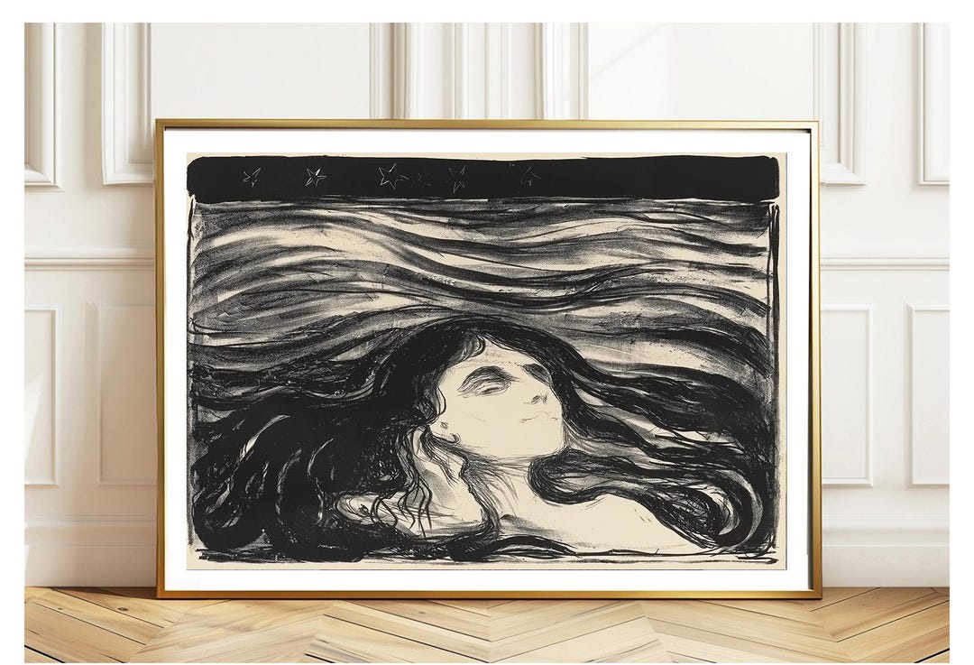 Edvard Munch Art Print: on the Waves of Love, Figurative Wall Decor - Etsy