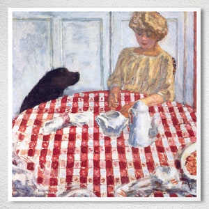 The Red Checkered Tablecloth by Pierre Bonnard Fine Art Print ...