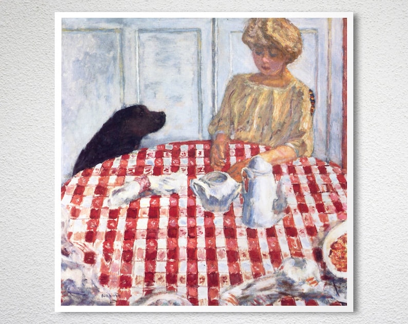The Red Checkered Tablecloth by Pierre Bonnard Fine Art Print ...