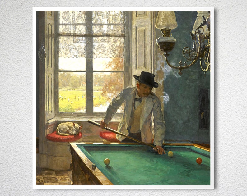 The Billiards Player by Henriette Ronner Knip Fine Art Print - Etsy