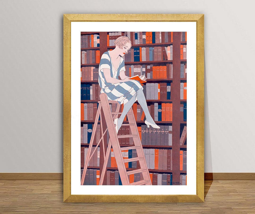 Blue Stocking by Reginald Higgins, Fine Art Print, Illustration Poster ...