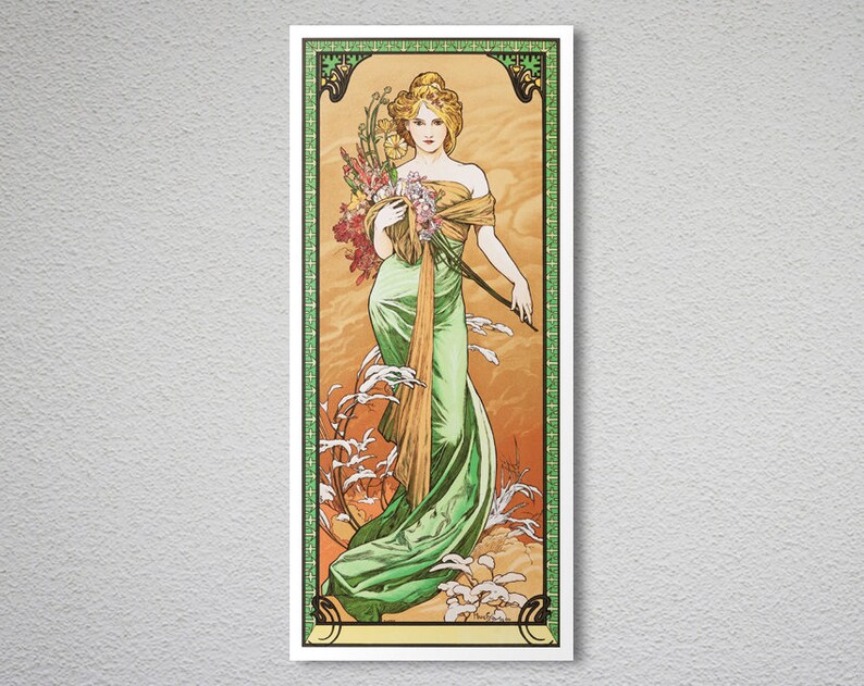Spring by Alphonse Mucha Fine Art Print Poster Paper | Etsy