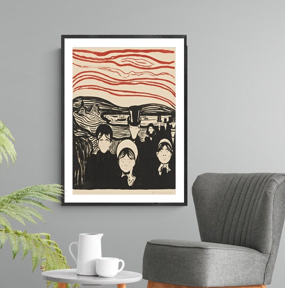 Angst by Edvard Munch Fine Art Print Expressionist Art | Etsy