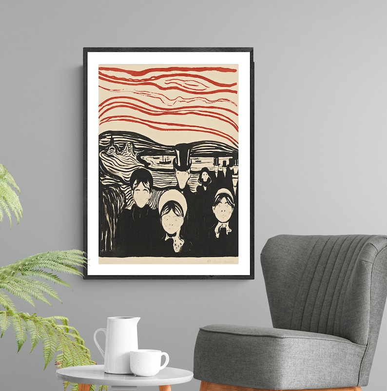 Angst by Edvard Munch Fine Art Print Expressionist Art | Etsy