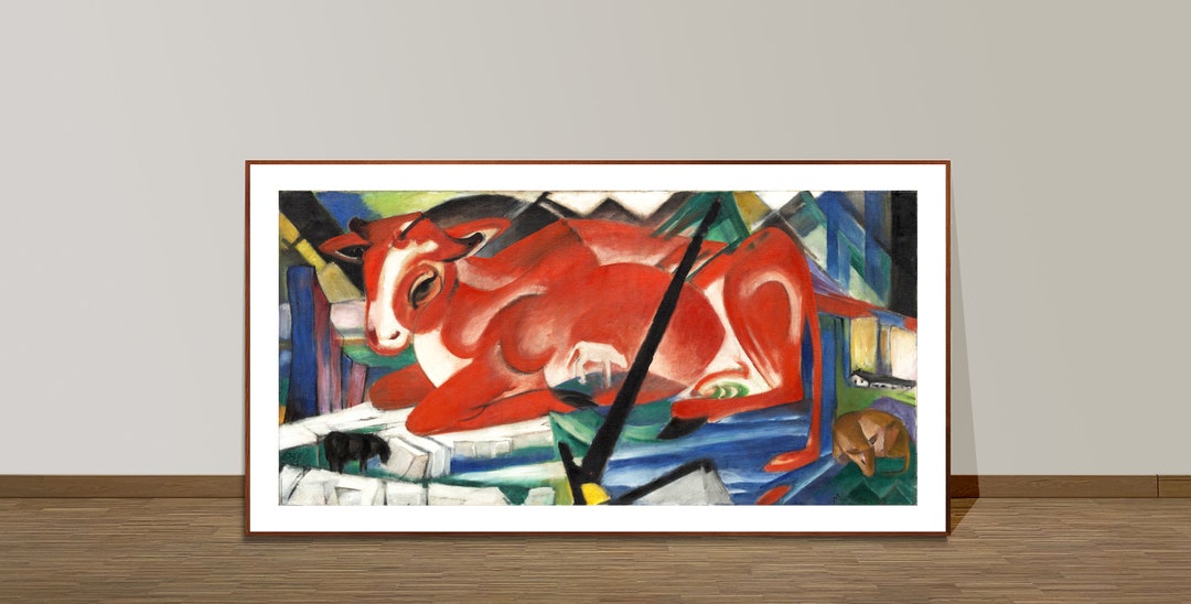 The World Cow by Franz Marc Fine Art Print - Poster Paper or Canvas ...