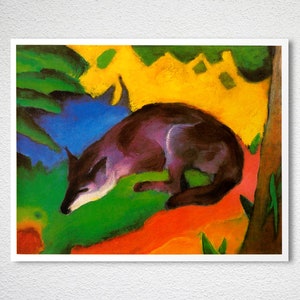 Blue Black Fox by Franz Marc, Fine Art Print, Expressionist Wall Art ...