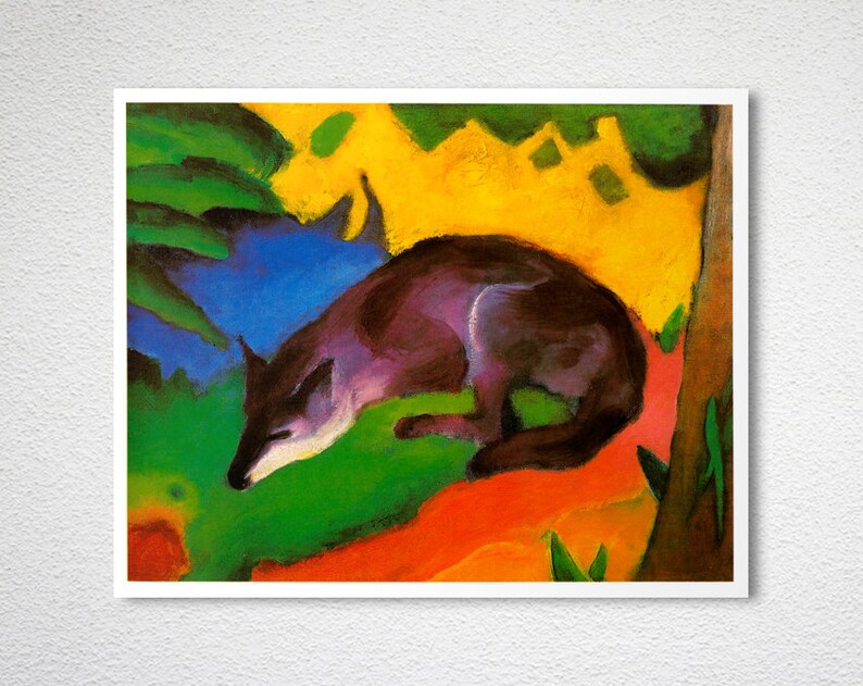 Blue Black Fox by Franz Marc Fine Art Print Expressionist - Etsy