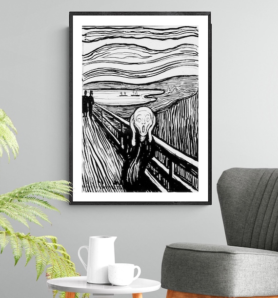 Edvard Munch L'urlo In Bianco E Nero