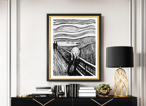 The Scream Painting Black And White Scream" By E.Munch String Art