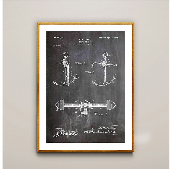 F. W. Kenny Ship's Anchor Patent Vintage Poster Poster - Etsy New Zealand