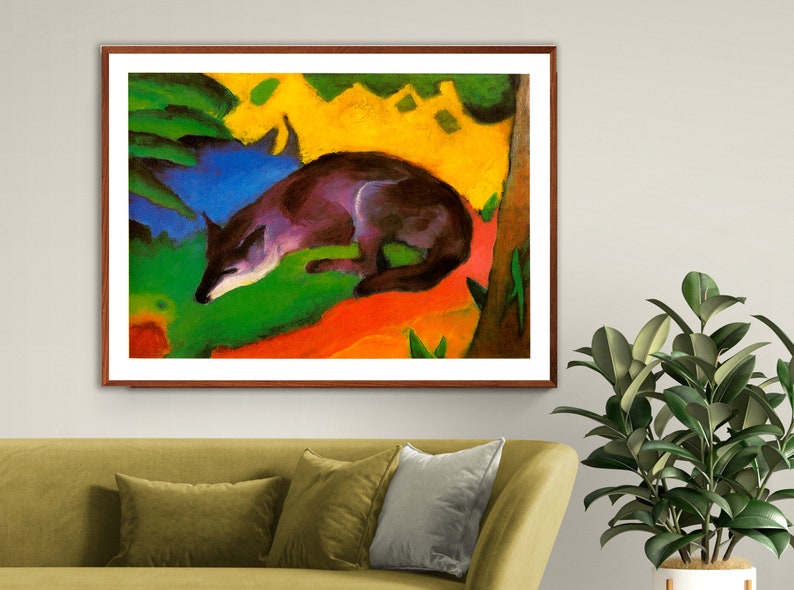 Blue Black Fox by Franz Marc Fine Art Print Expressionist - Etsy