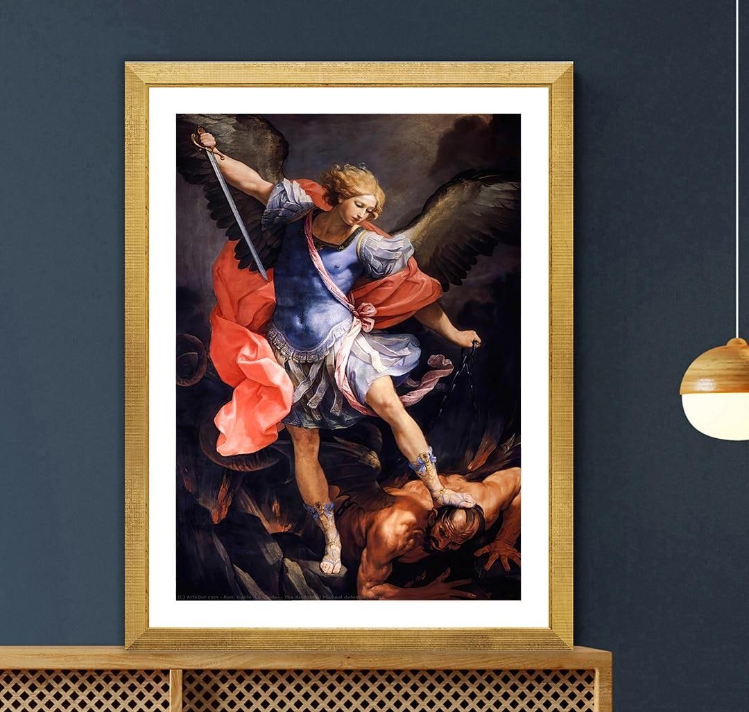 The Archangel Michael Defeating Satan by Guido Reni Fine Art Print ...
