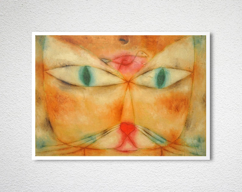 Cat and Bird by Paul Klee Fine Art Print Expressionist Wall - Etsy