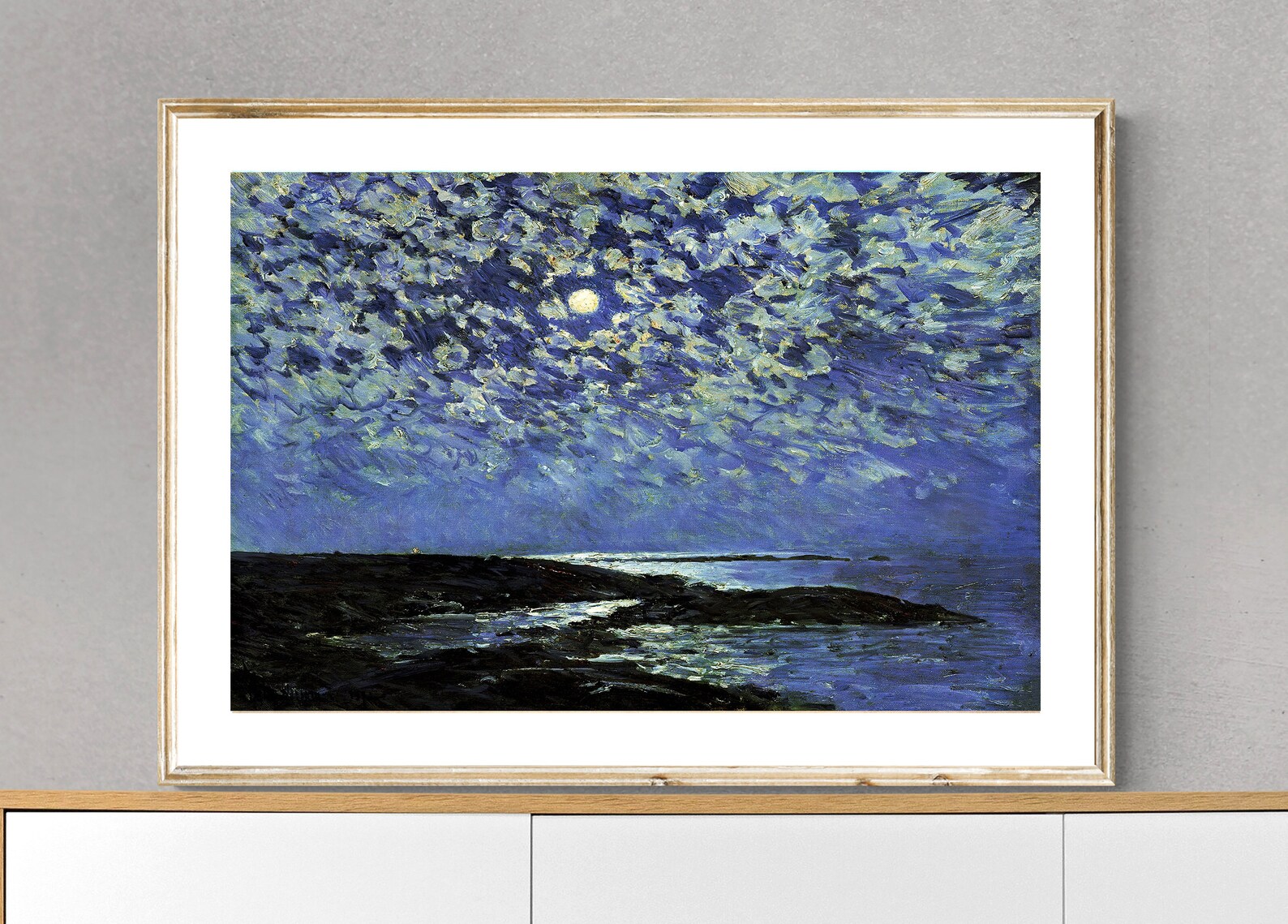 Moonlight Isle of Shoals by Childe Hassam Fine Art Print - Etsy