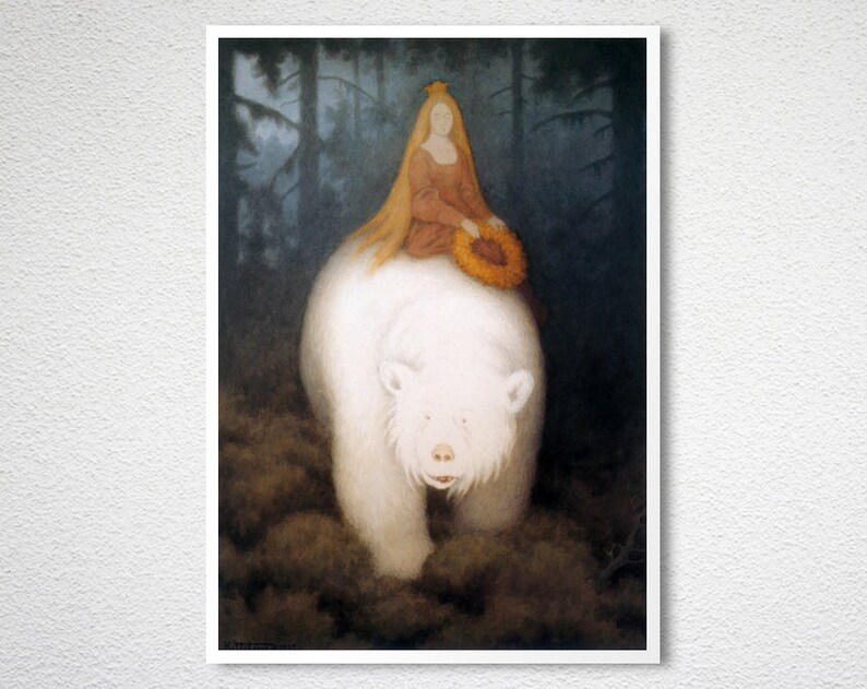 White Bear King Valemon by Theodor Kittelsen Fine Art Print - Etsy