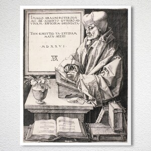 Erasmus, Rotterdam by Albrecht Durer, Fine Art Print, Black & White ...