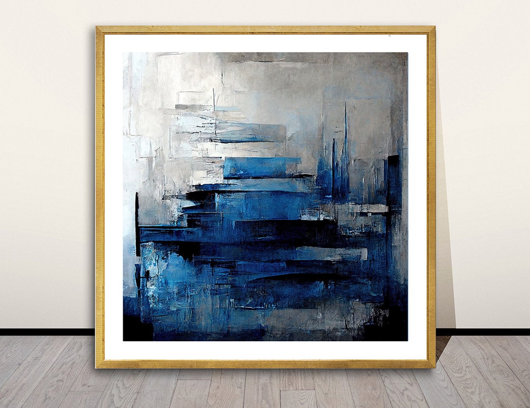 Blue City Abstract Fine Art Print - Abstract City Art, Modern Decor ...